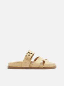 Papete Linho Couro Tira Vazada Fivela | Arezzo