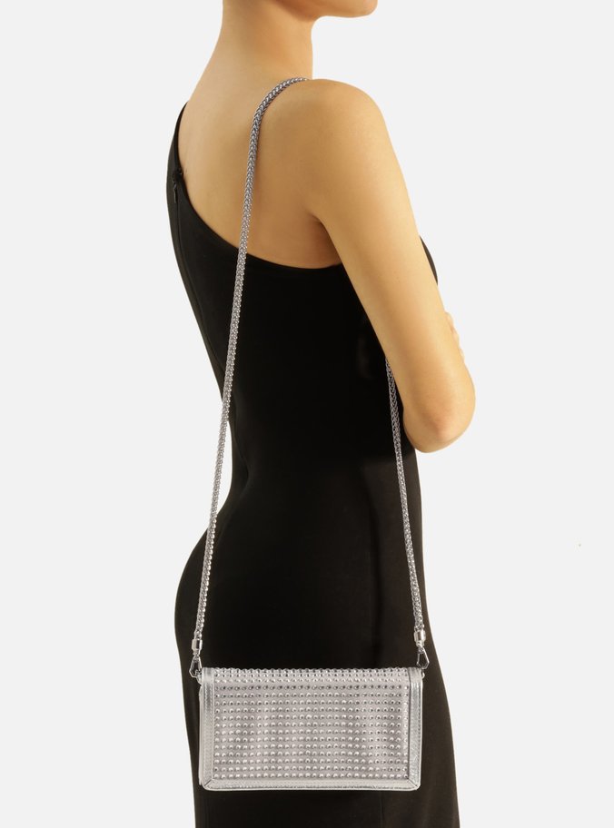 Clutch Prata Suede Pequena Strass | Arezzo