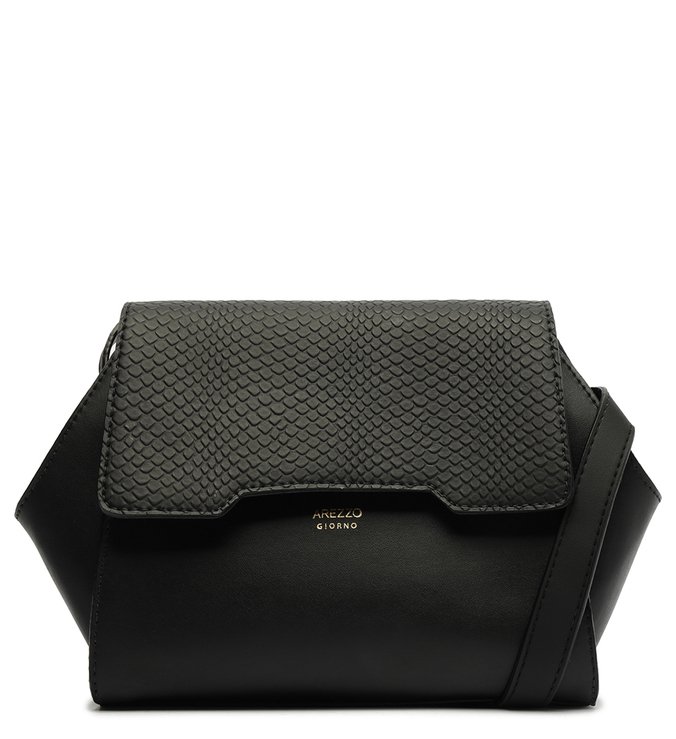 Bolsa Tiracolo Preta Tarsila Média Snake | Arezzo