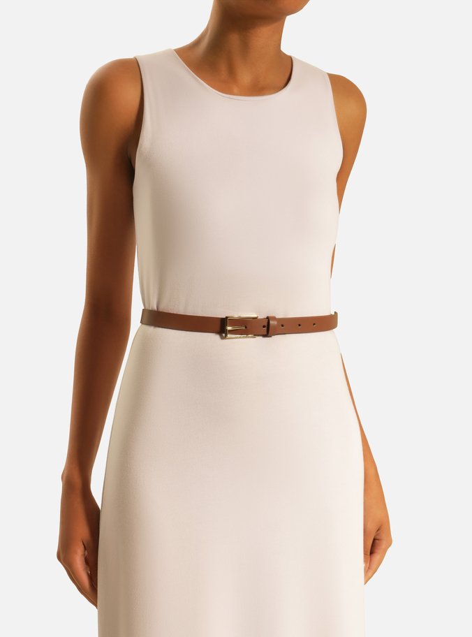 Cinto Marrom Couro Fino Fivela Liso | Arezzo