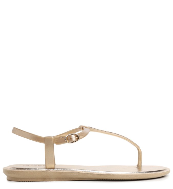 Rasteira Dourada Cristais Brizza | Arezzo