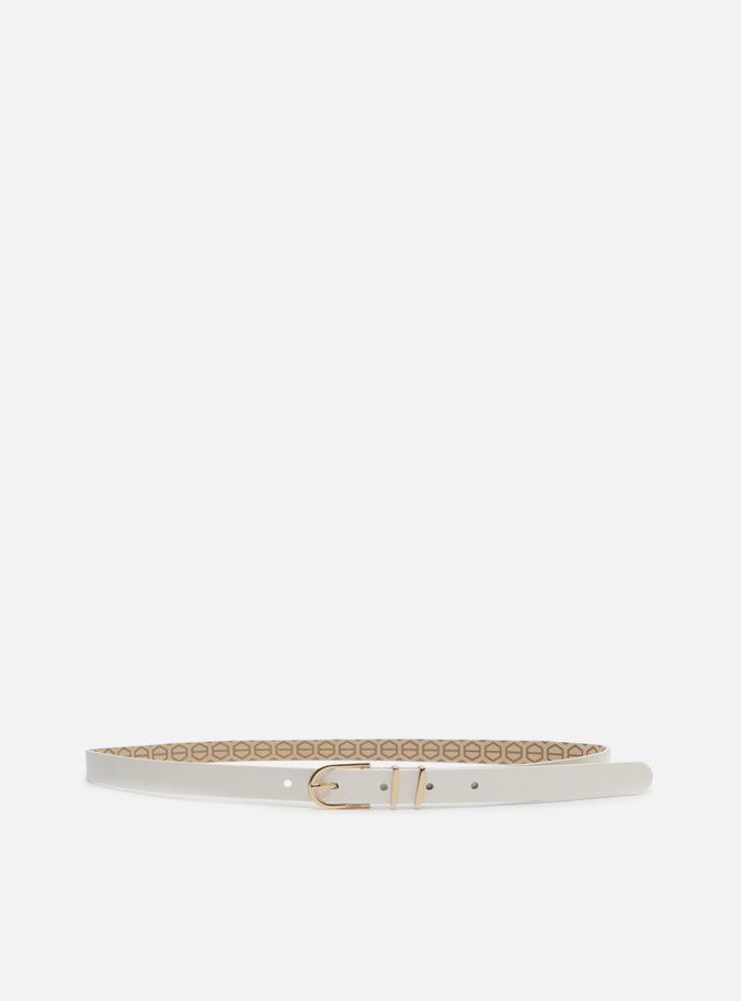 Cinto Branco Couro Fino Fivela Metal Oval | Arezzo