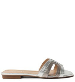 Rasteira Prateada Metalizada Prata Velho | Arezzo