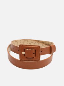 Cinto Marrom Couro Brenda Fivela Quadrada | Arezzo