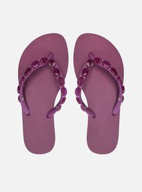 Chinelo de Dedo Roxo Tiras Aplicação Brizza | Arezzo