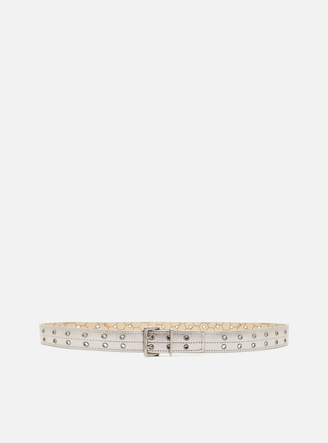 Cinto Prata Couro Largo Ilhós | Arezzo