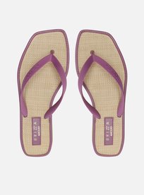 Chinelo de Dedo Roxo Square Palmilha Palha | Arezzo